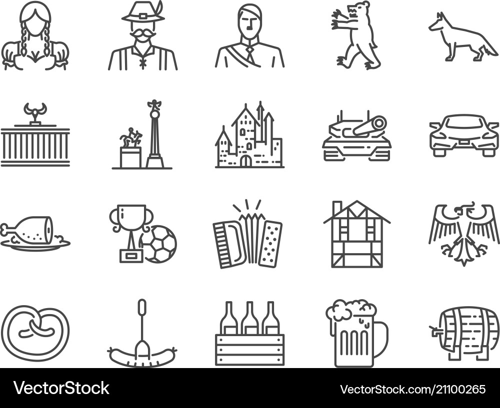 Germany icon set Royalty Free Vector Image - VectorStock