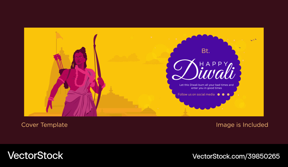 Happy diwali cover page design Royalty Free Vector Image