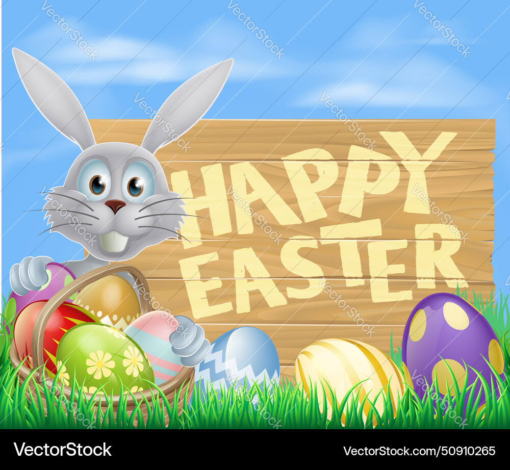 Happy easter sign Royalty Free Vector Image - VectorStock