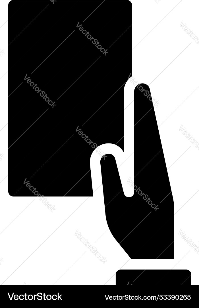 Icon glyph referee hand hold yellow card soccer Vector Image