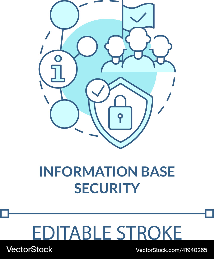 Information base security turquoise concept icon Vector Image