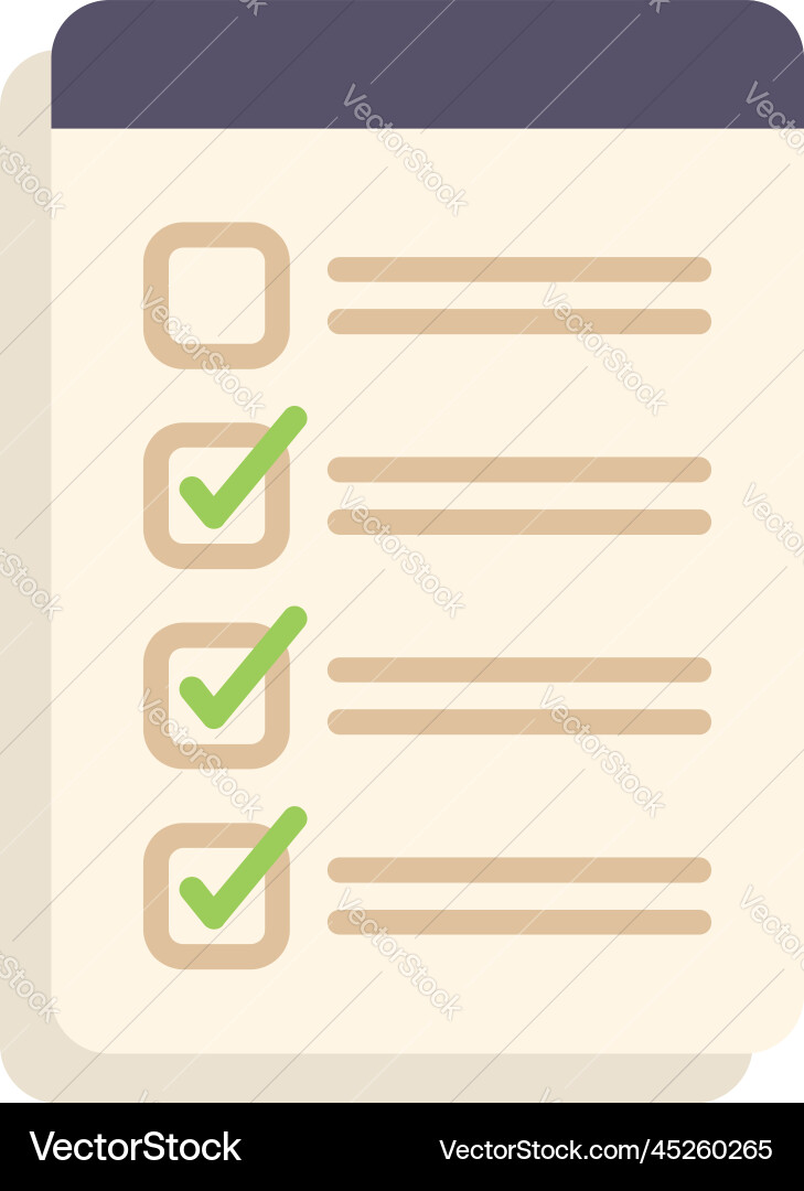 Paper exam icon flat final study Royalty Free Vector Image