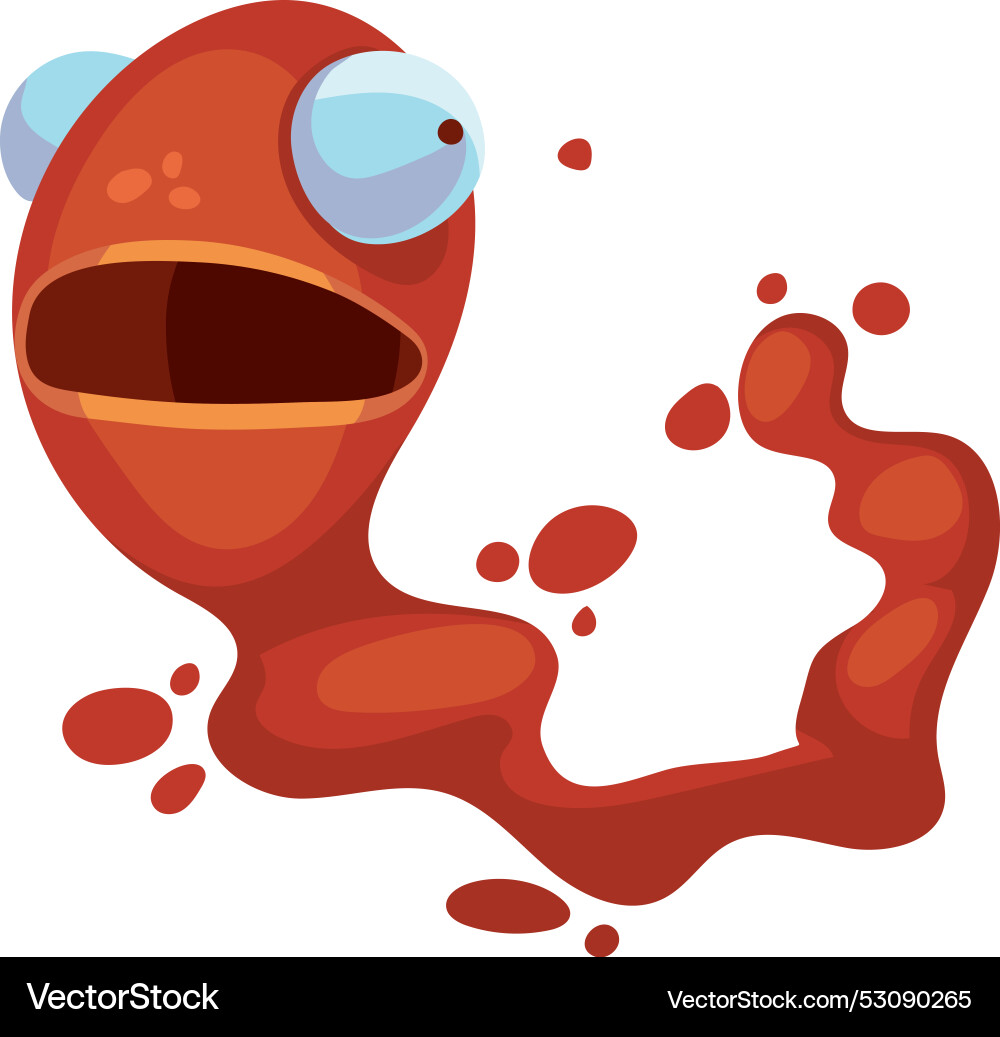 Red bacteria character infection microbe scary Vector Image