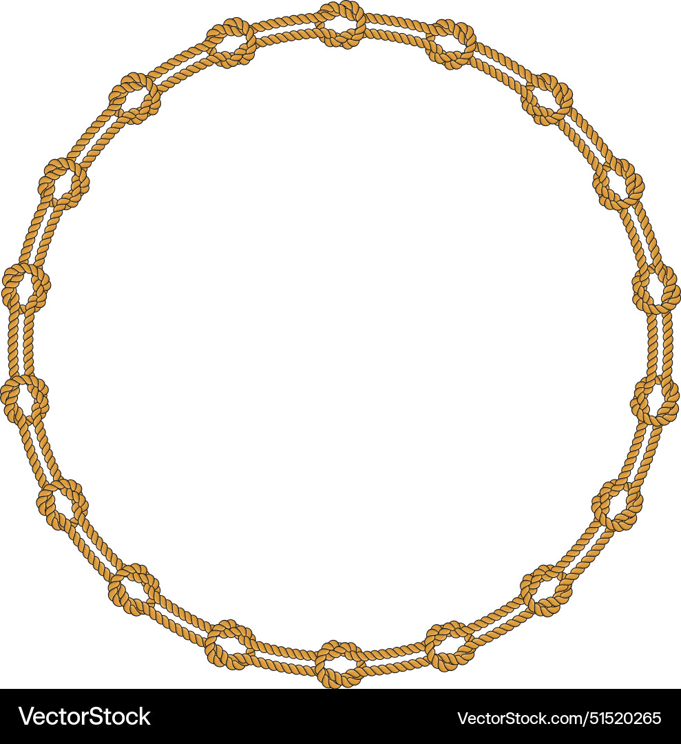 Round rope frame isolated on white background Vector Image