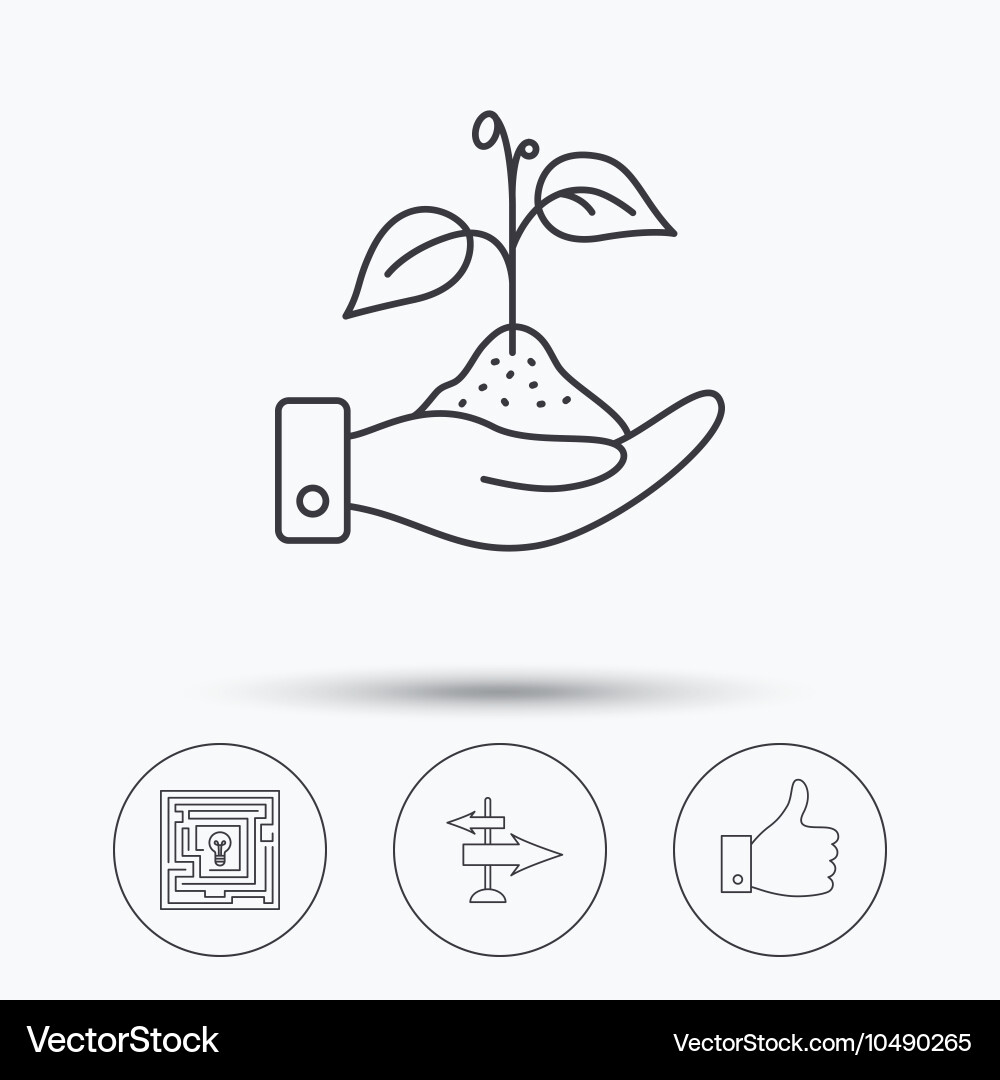 Save nature thumb up and direction icons Vector Image