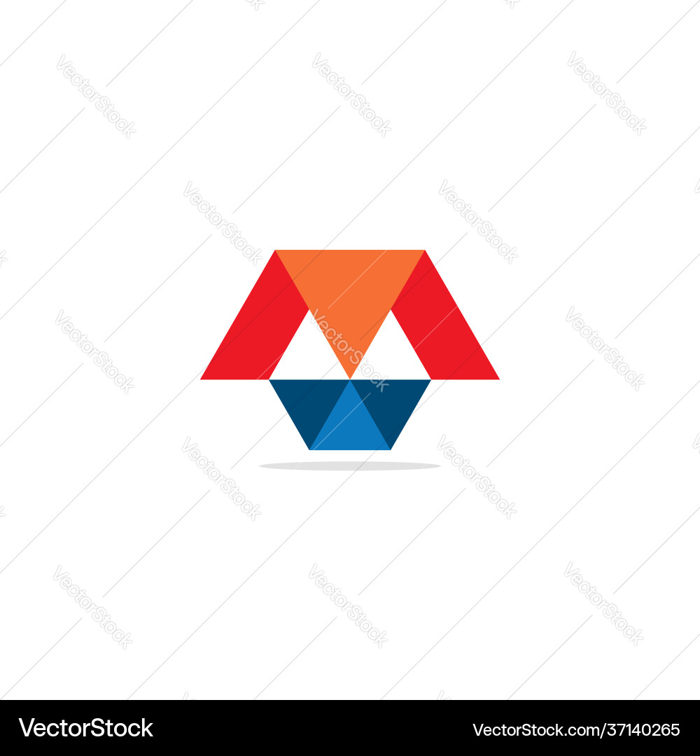 Triangle m initial company logo Royalty Free Vector Image