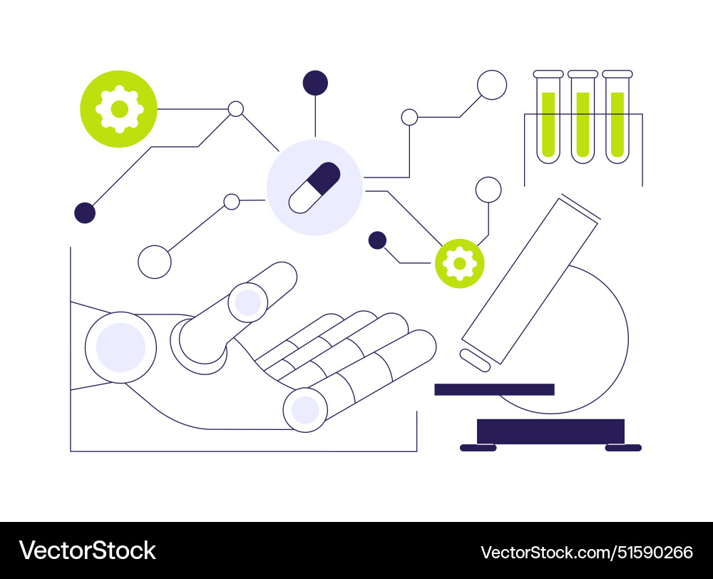 Ai-enhanced drug discovery abstract concept Vector Image