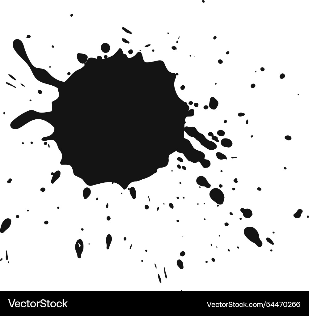 Black ink is splashing on a white background Vector Image