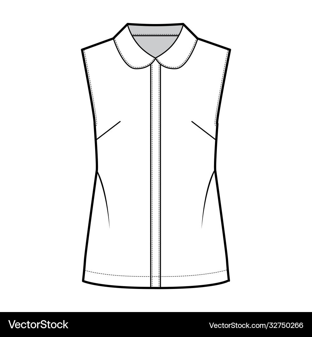 Blouse technical fashion with round Royalty Free Vector