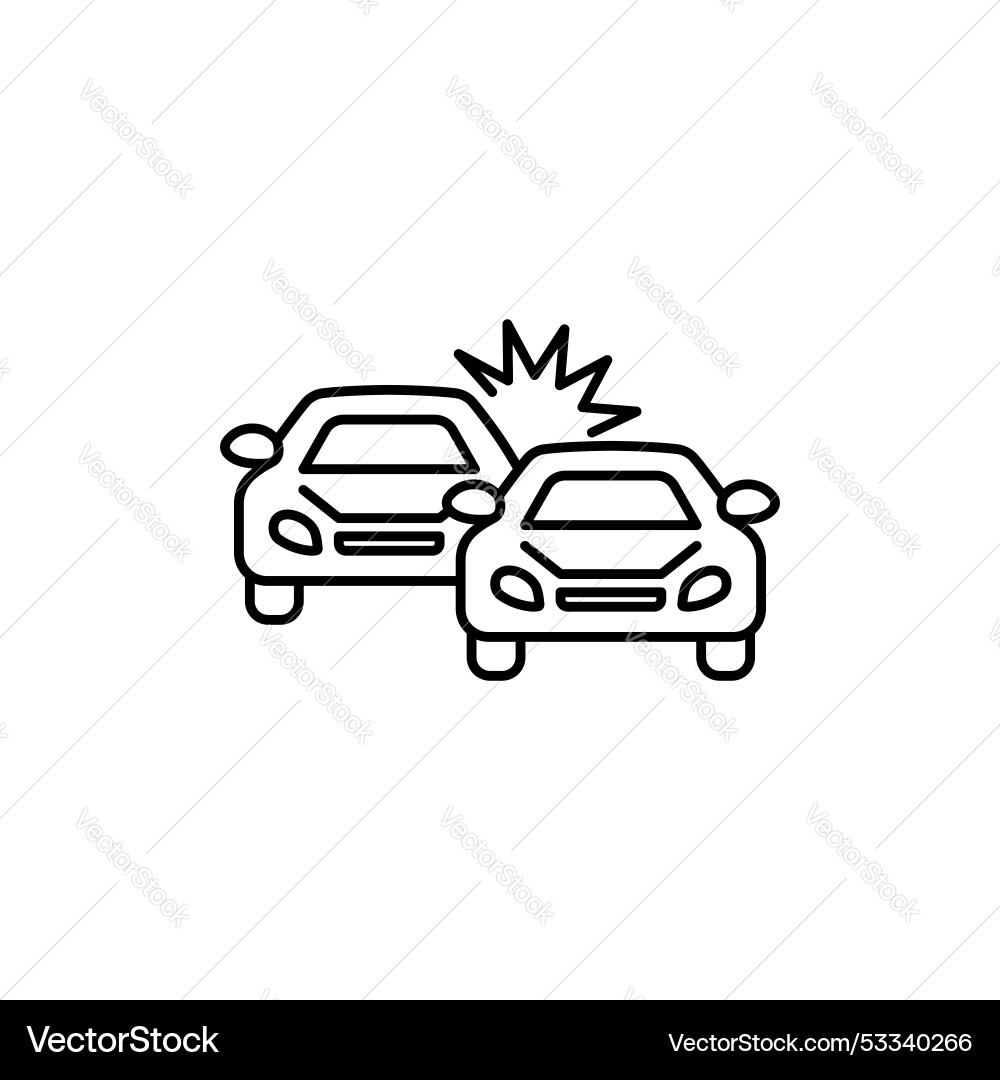 Car crash icon set vehicle collision aftermath Vector Image
