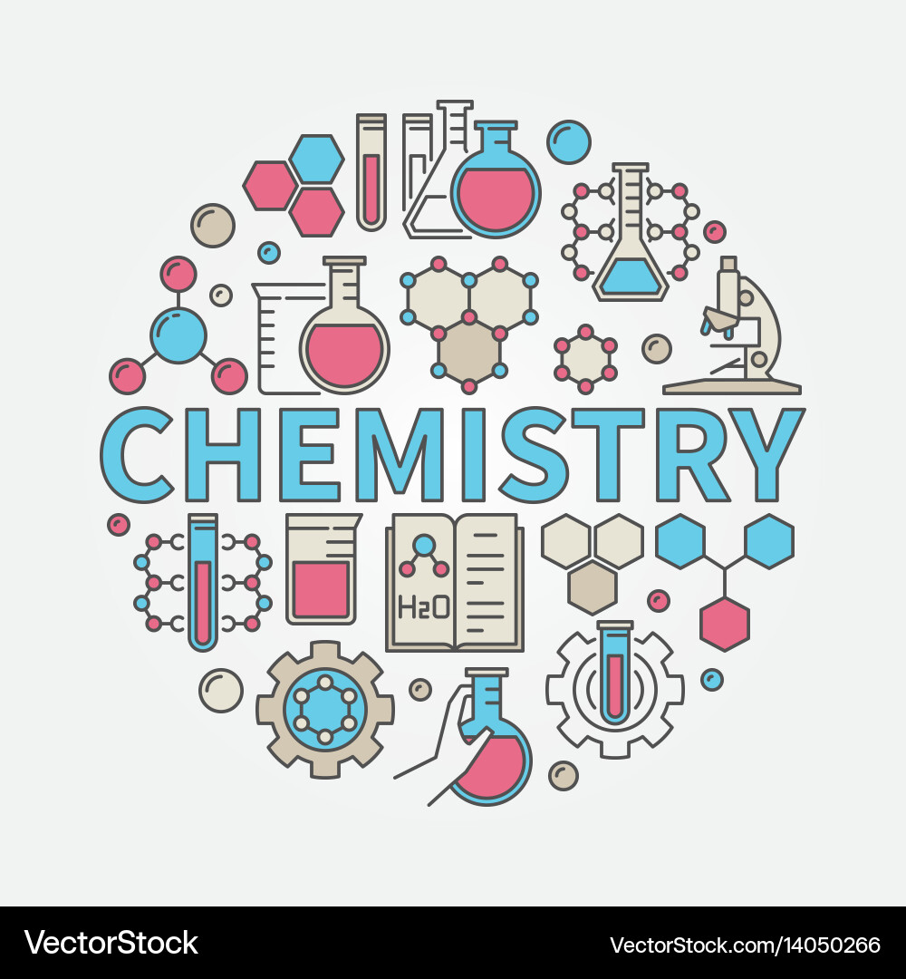 Chemistry round colorful Royalty Free Vector Image