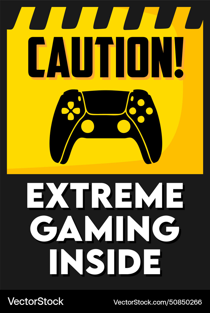 Gaming zone poster for gamer Royalty Free Vector Image