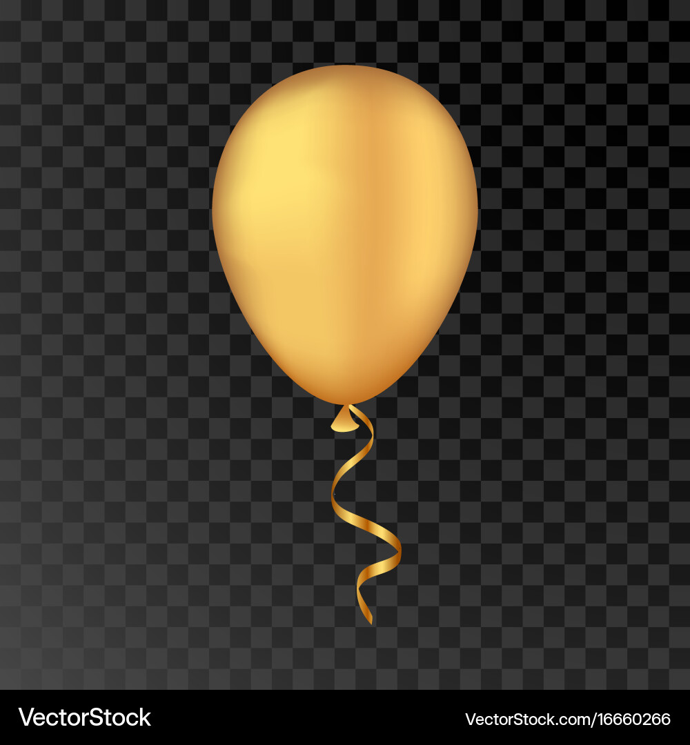 Gold balloon on a transparent background Vector Image