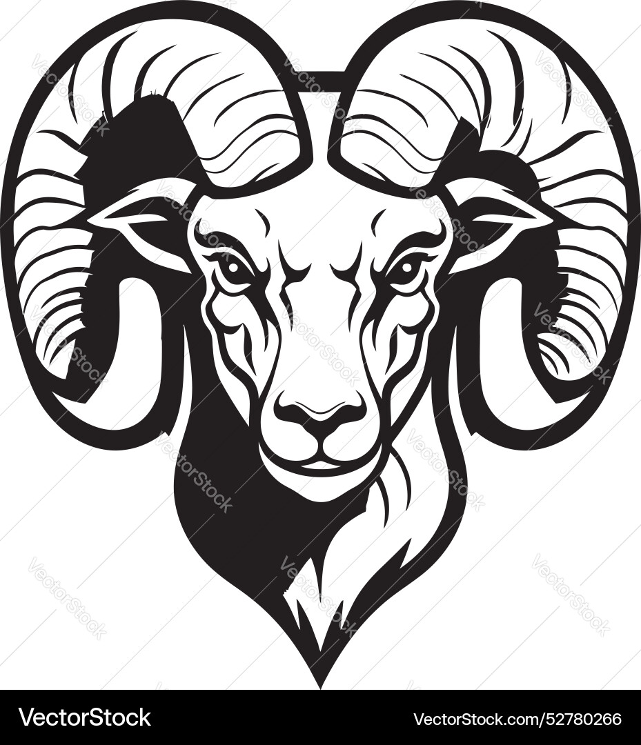 Iconic ram vintage logo design with head Vector Image