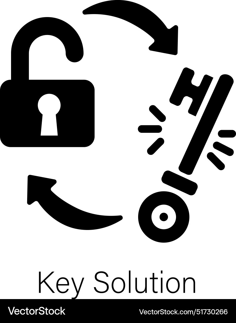 Key solution Royalty Free Vector Image - VectorStock