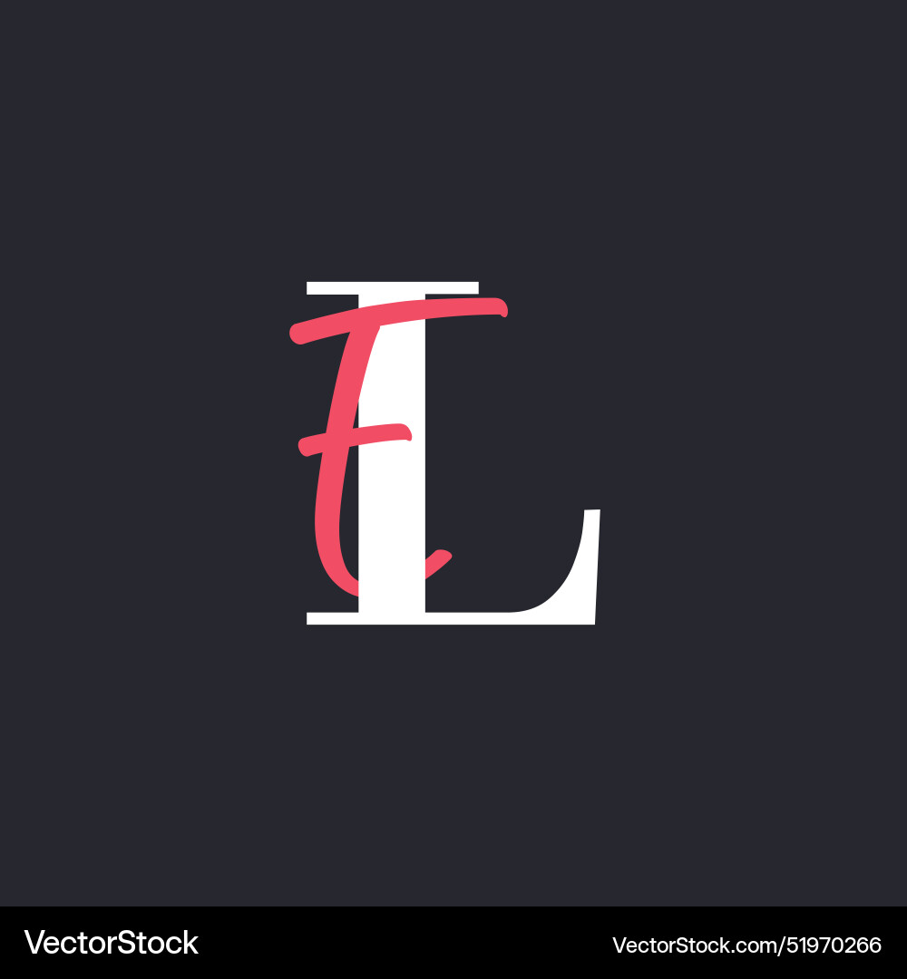 Letter le logo perfectly blended initials Vector Image