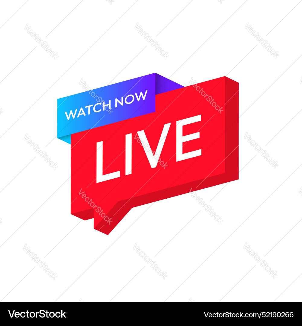 Live streaming icon isometric style red symbol Vector Image