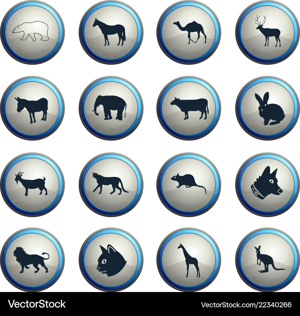 Mammals icon set Royalty Free Vector Image - VectorStock
