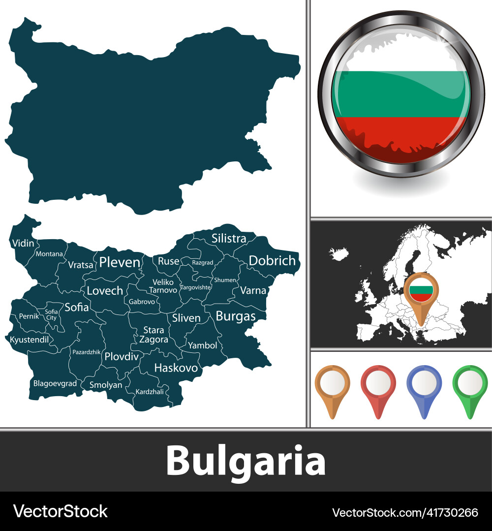 Map of bulgaria Royalty Free Vector Image - VectorStock