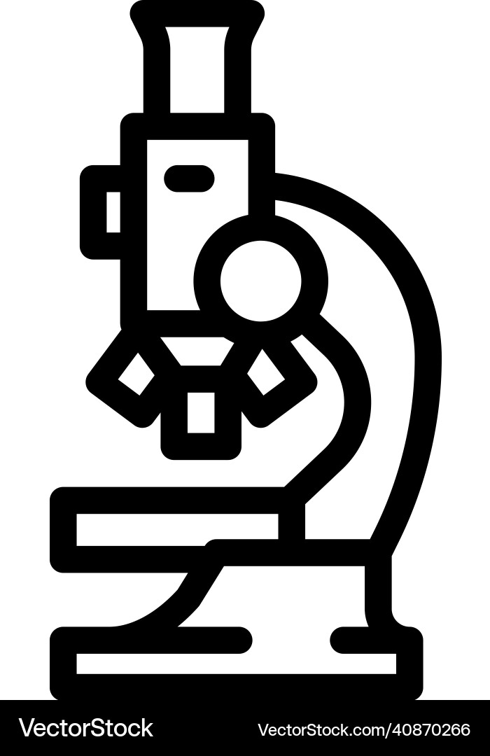 Microscope laboratory tool line icon Royalty Free Vector