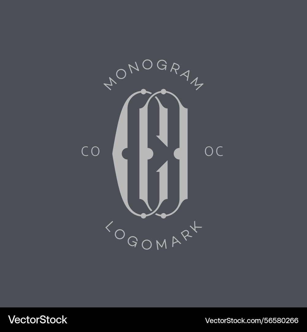 Monogram letters co Royalty Free Vector Image - VectorStock