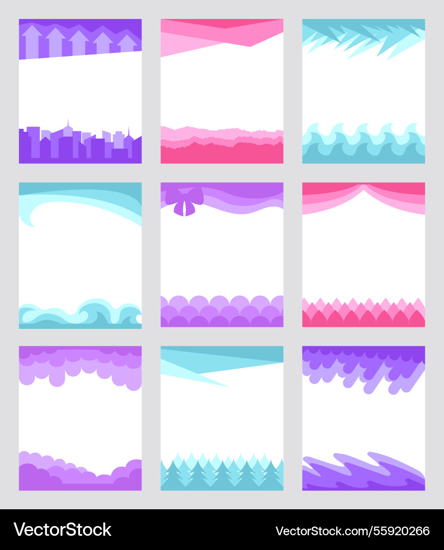 Page borders layered frame templates Royalty Free Vector