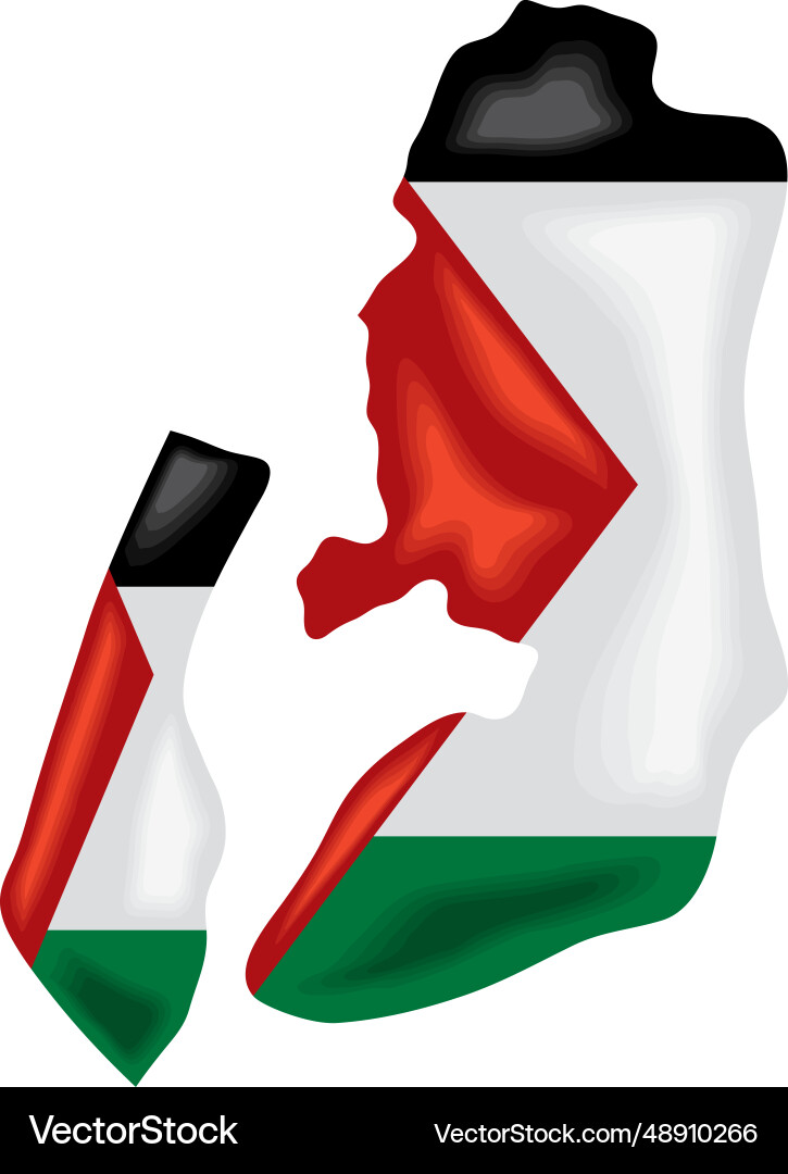Palestine flag in map Royalty Free Vector Image