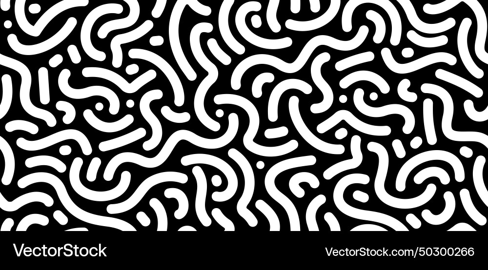 Seamless pattern with squiggle bold lines Vector Image