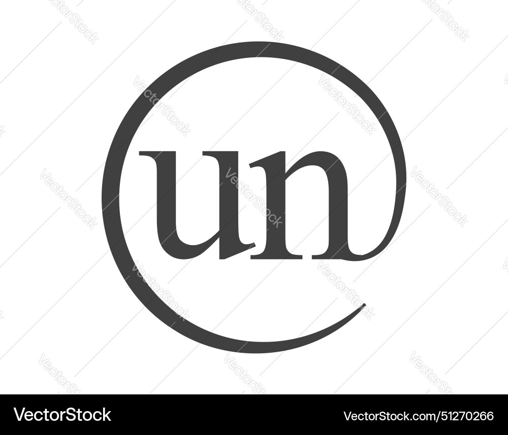 Un logo from two letter with circle shape email Vector Image