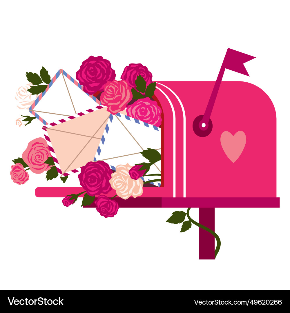 Valentines day mailbox Royalty Free Vector Image