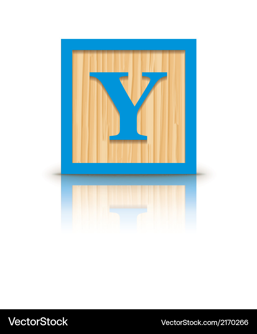 Wooden Alphabet Block - Letter Y Royalty Free Vector Image