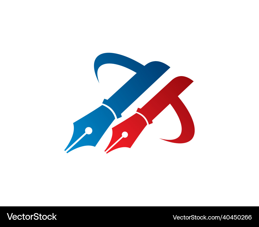 Write logo template icon symbol Royalty Free Vector Image