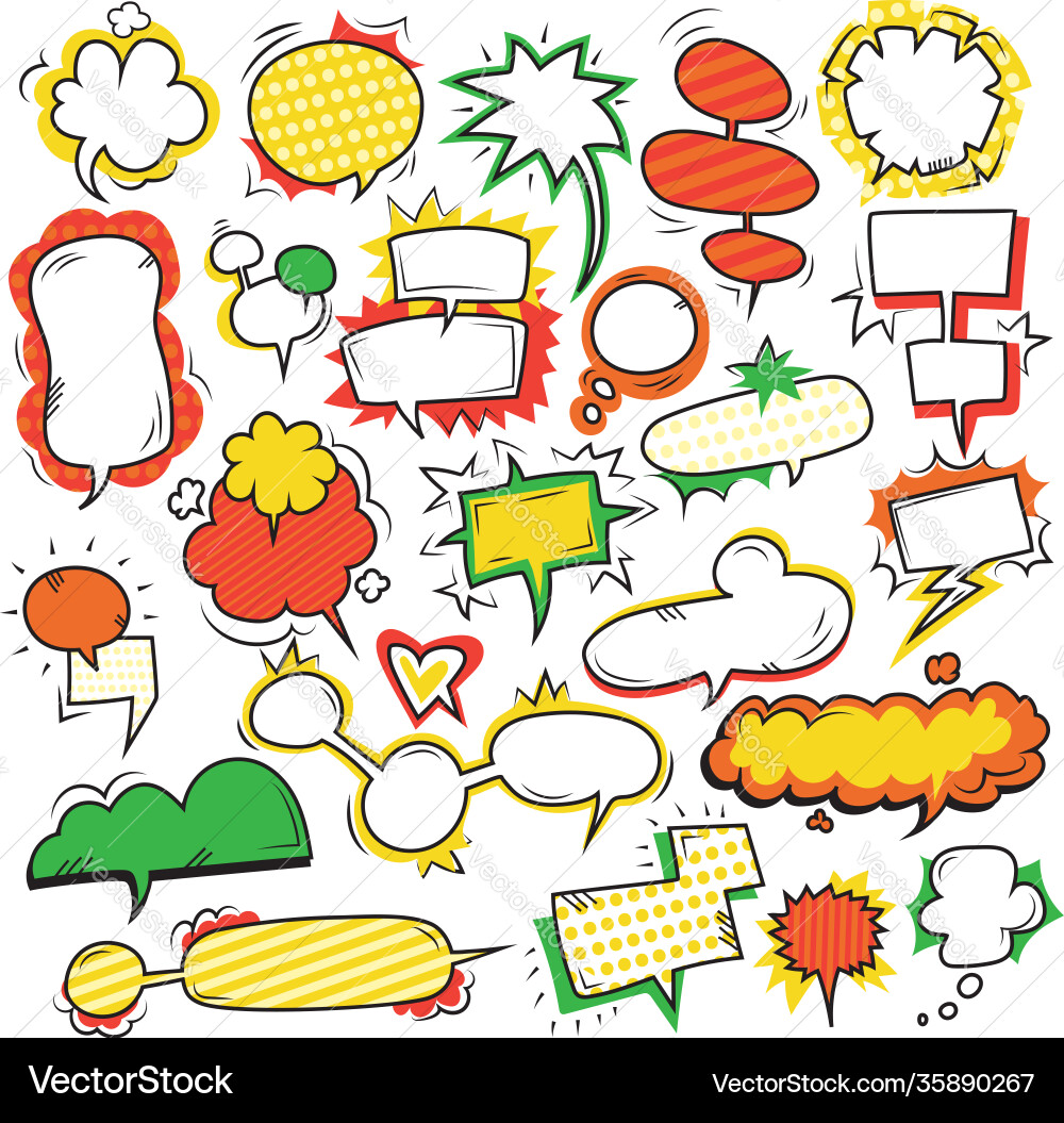 Blank comic bubbles set Royalty Free Vector Image