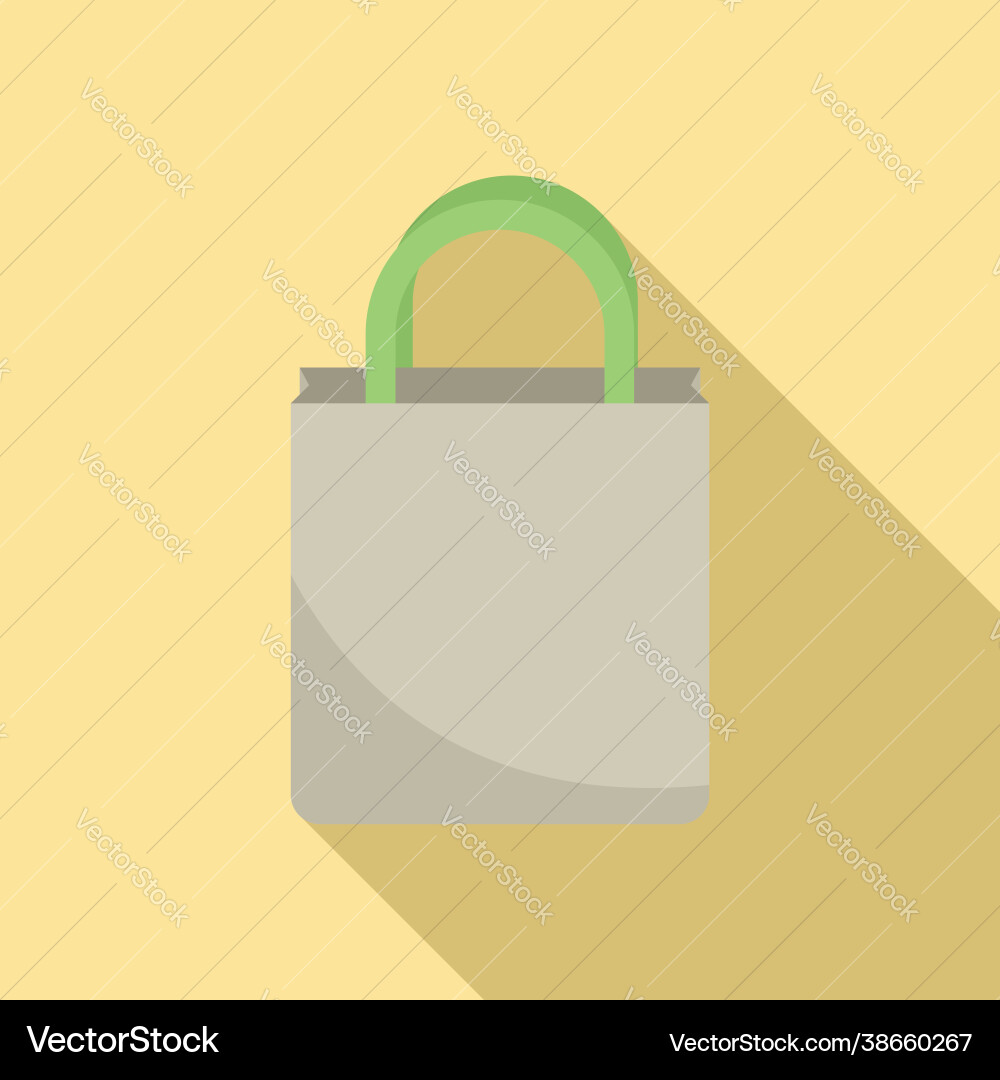 Carry eco bag icon flat handle Royalty Free Vector Image