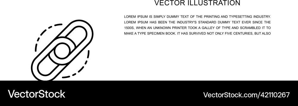 Chain link hyperlink one line icon Royalty Free Vector Image