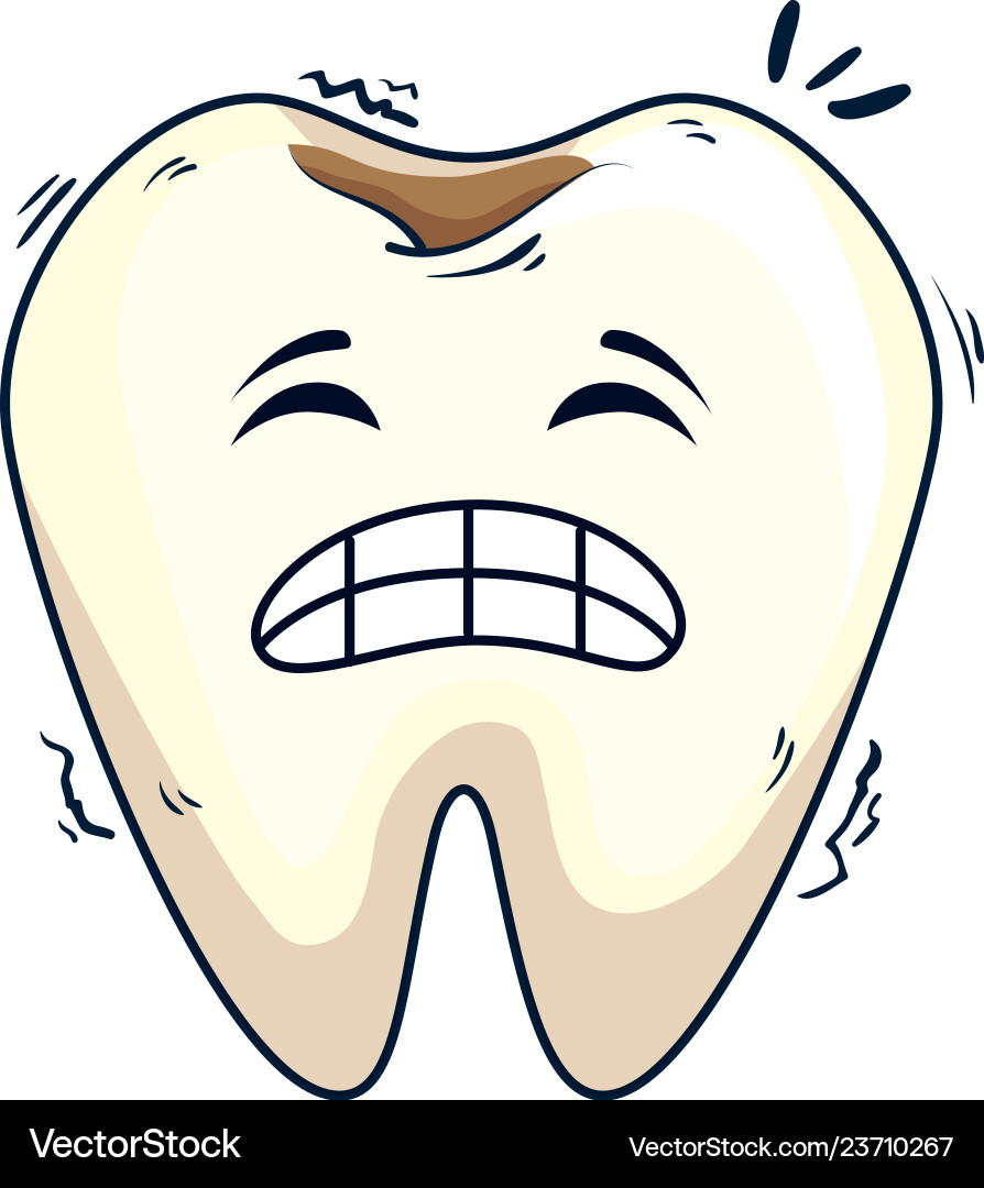 Comic Zahn traurig kawaii Charakter Lizenzfreier Vektor