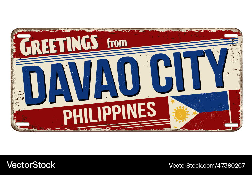 Davao City Vintage Sign Royalty Free Vector Image