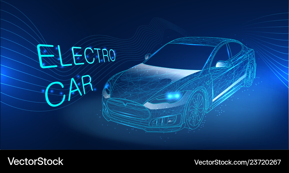 Electric car abstract image Royalty Free Vector Image