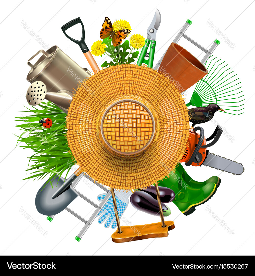 Gardening Tools & Accessories Royalty Free Vector Image