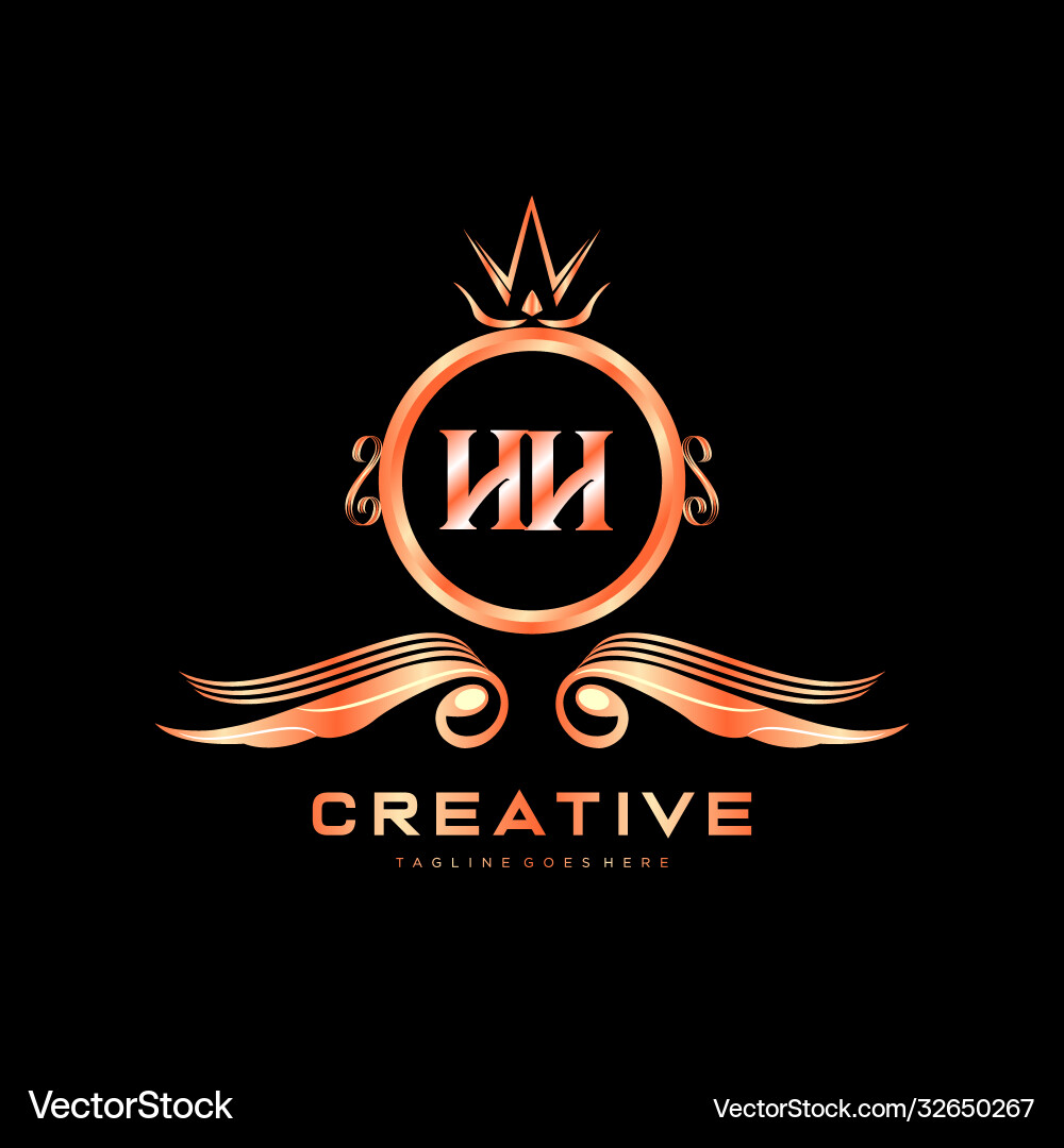 Hh initial logo with colorful circle template Vector Image