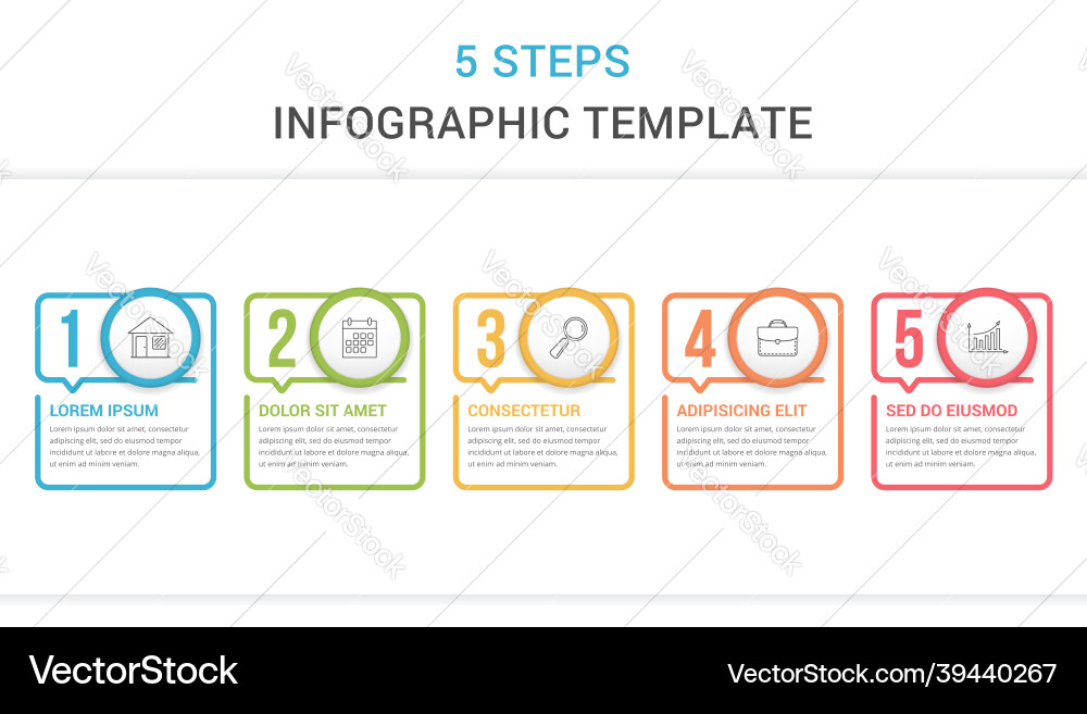 Infographic template with 5 steps Royalty Free Vector Image