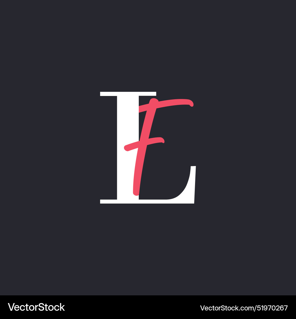 Letter lf logo perfectly blended initials Vector Image