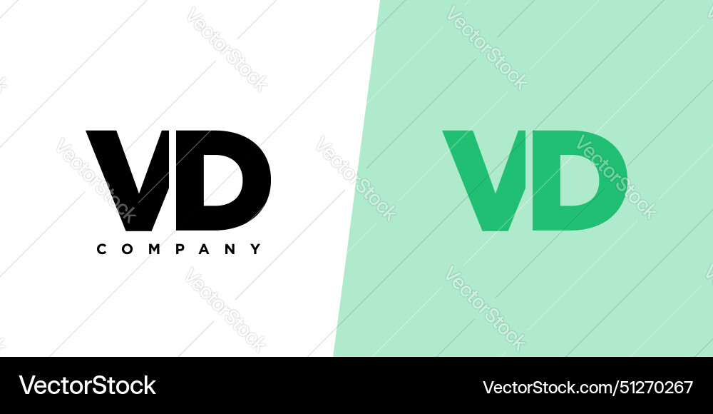 Letter v and d vd logo design template minimal Vector Image