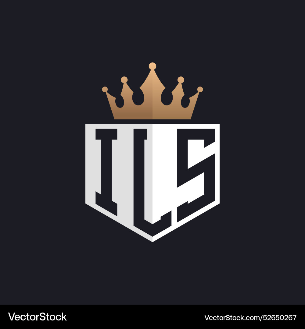 Luxury ils logo with crown elegant initials Vector Image