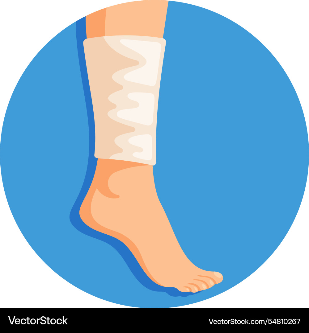 Physical injured bandaged leg Royalty Free Vector Image