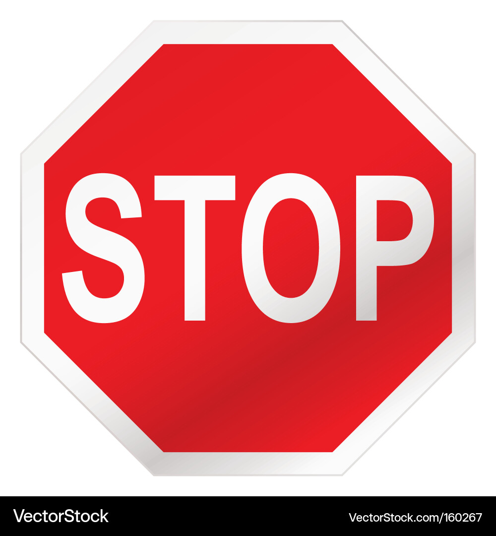 Red Stop Road Sign Royalty Free Vector Image - VectorStock