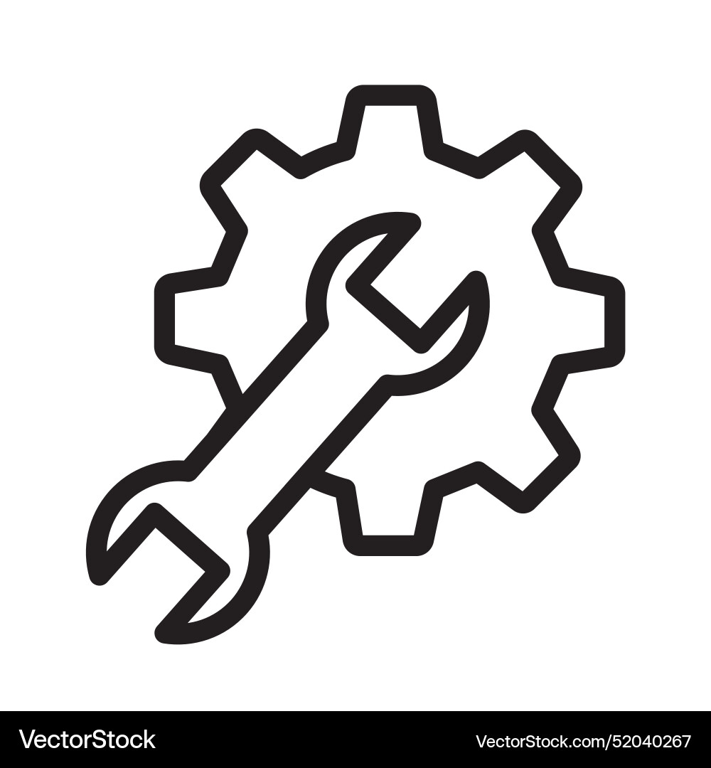 Repair icon black and white sign Royalty Free Vector Image