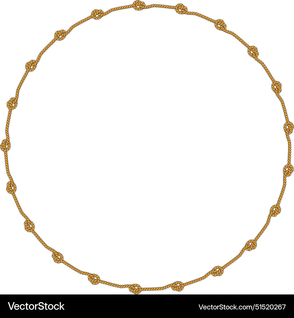 Round rope frame isolated on white background Vector Image