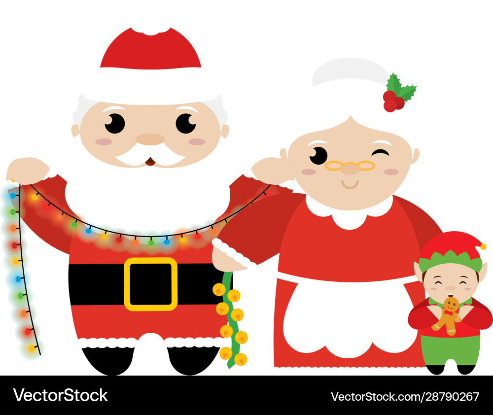 Santa claus and mrs Royalty Free Vector Image - VectorStock
