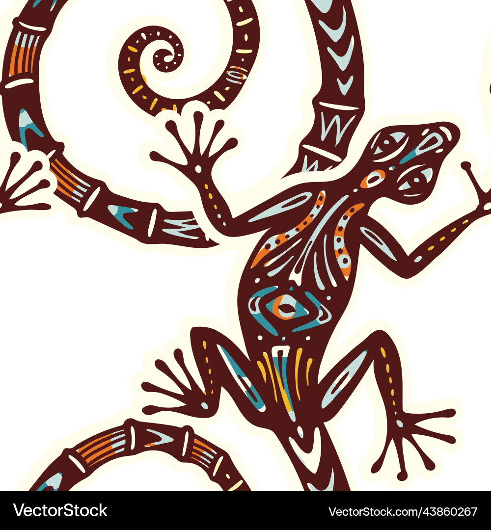 Seamless pattern with reptile animals Royalty Free Vector